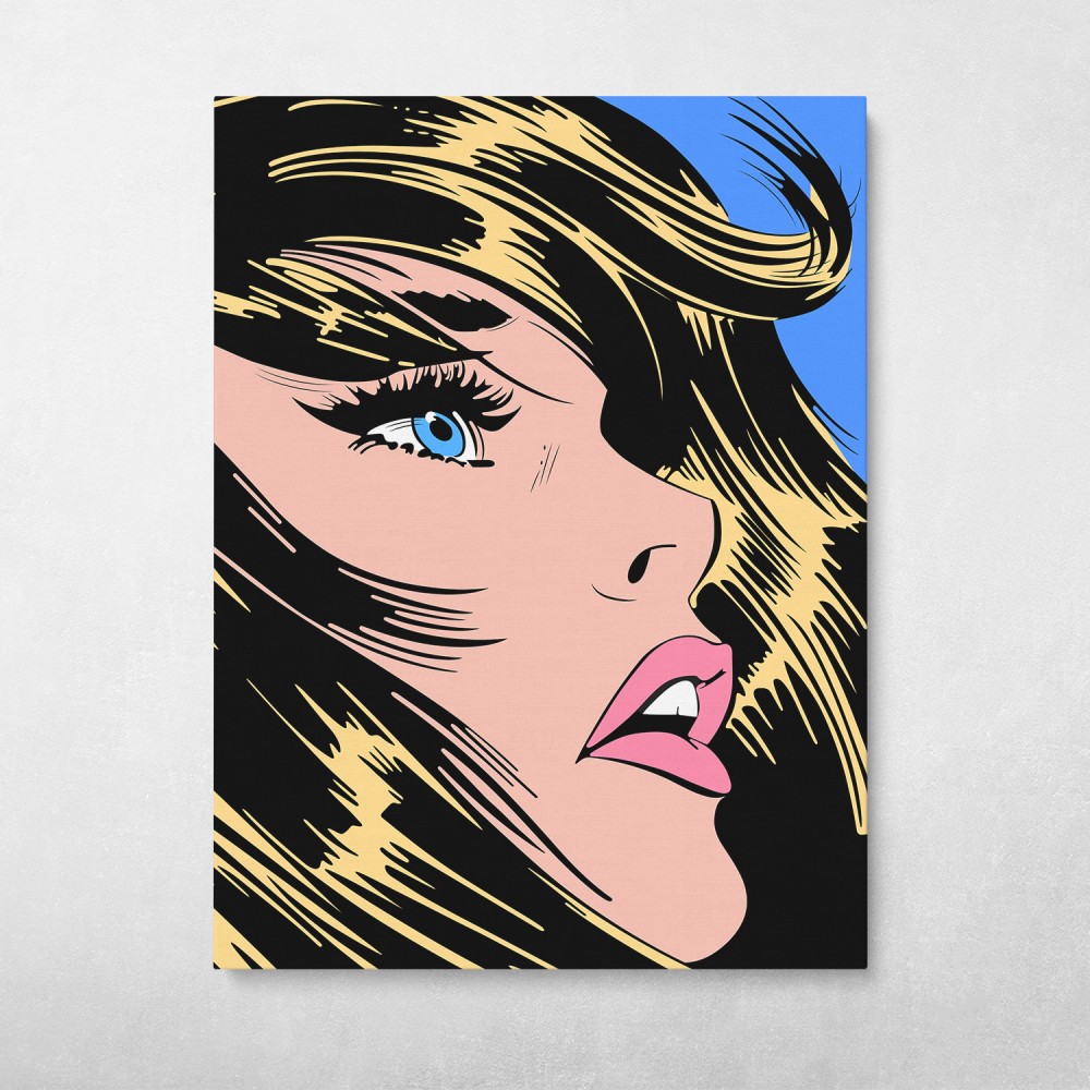 Pop Art Comic Girl Blonde Hair Wall Art